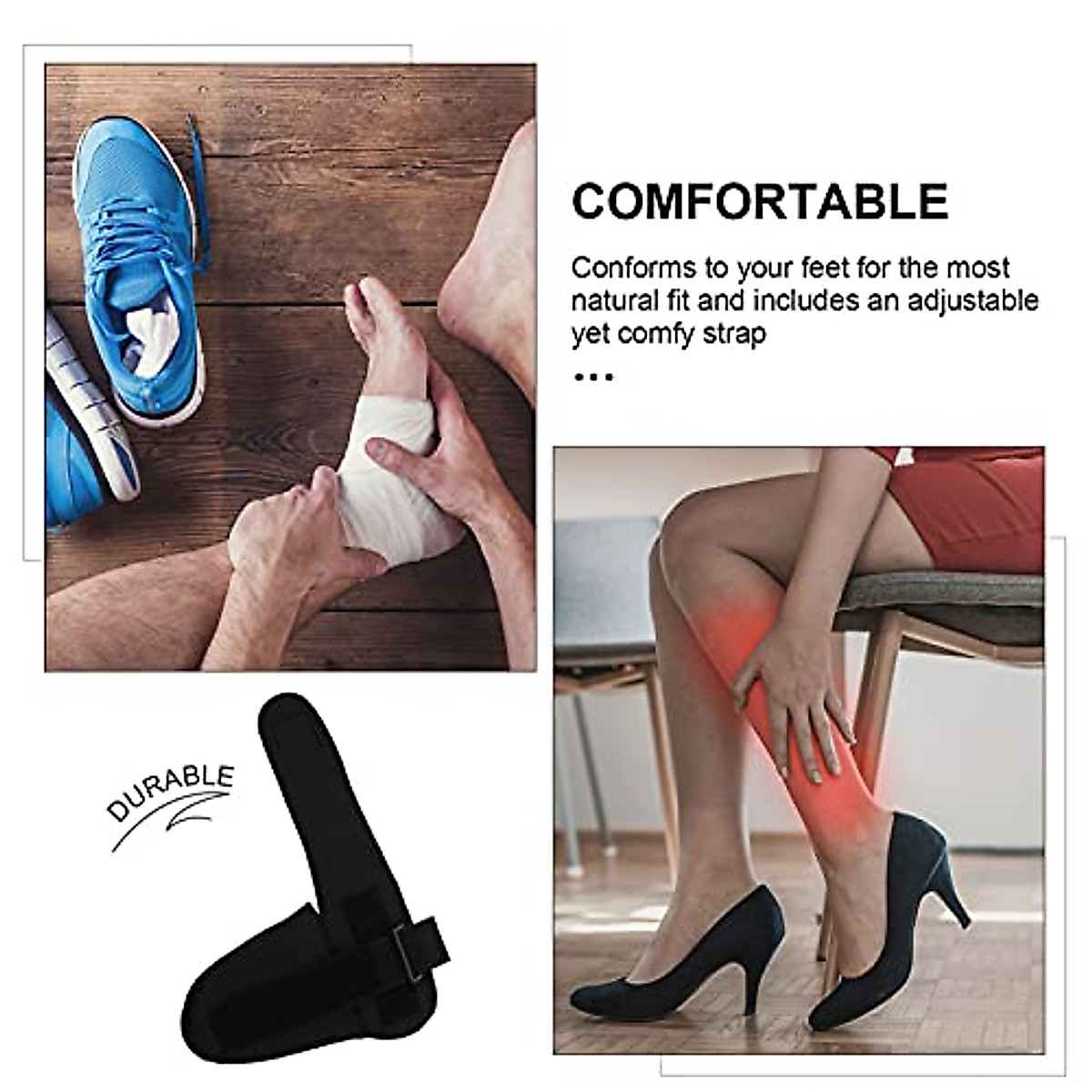 Healifty Plantar Fasciitis Socks Night Splints Ankle Brace Foot Pain Support Sleeve Wrap Orthotic Brace for Plantar Fasciitis Sprains Black Size M Plantar Fasciitis Sock Night Splint