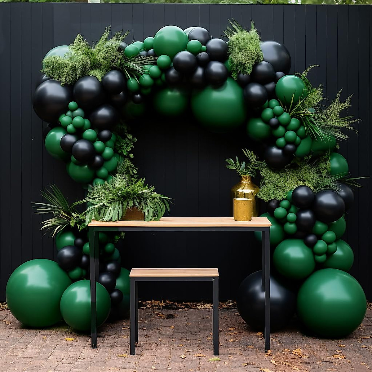 Dark Green White Balloon Garland Double Stuffed Balloons Different Sizes Latex Emerald Green Balloon Pastel Green Balloon Arch Kit for Birthday Baby Shower Christmas Safari Party decorations