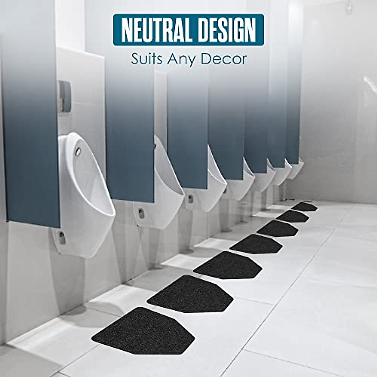 Houseables Urinal Mats, Floor Pads, 12 Pack, 17.25" x 20.5", Black, Blue, Homeplate, Polypropylene Fibers, Disposable, Splash Mat, Pee Pad, for Men’s Bathroom, Urine, Restroom, Eliminating Odor
