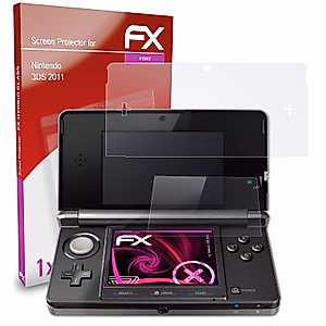 atFoliX Plastic Glass Protective Film compatible with Nintendo 3DS 2011 Glass Protector, 9H Hybrid-Glass FX Glass Screen Protector of plastic (Set of 1)
