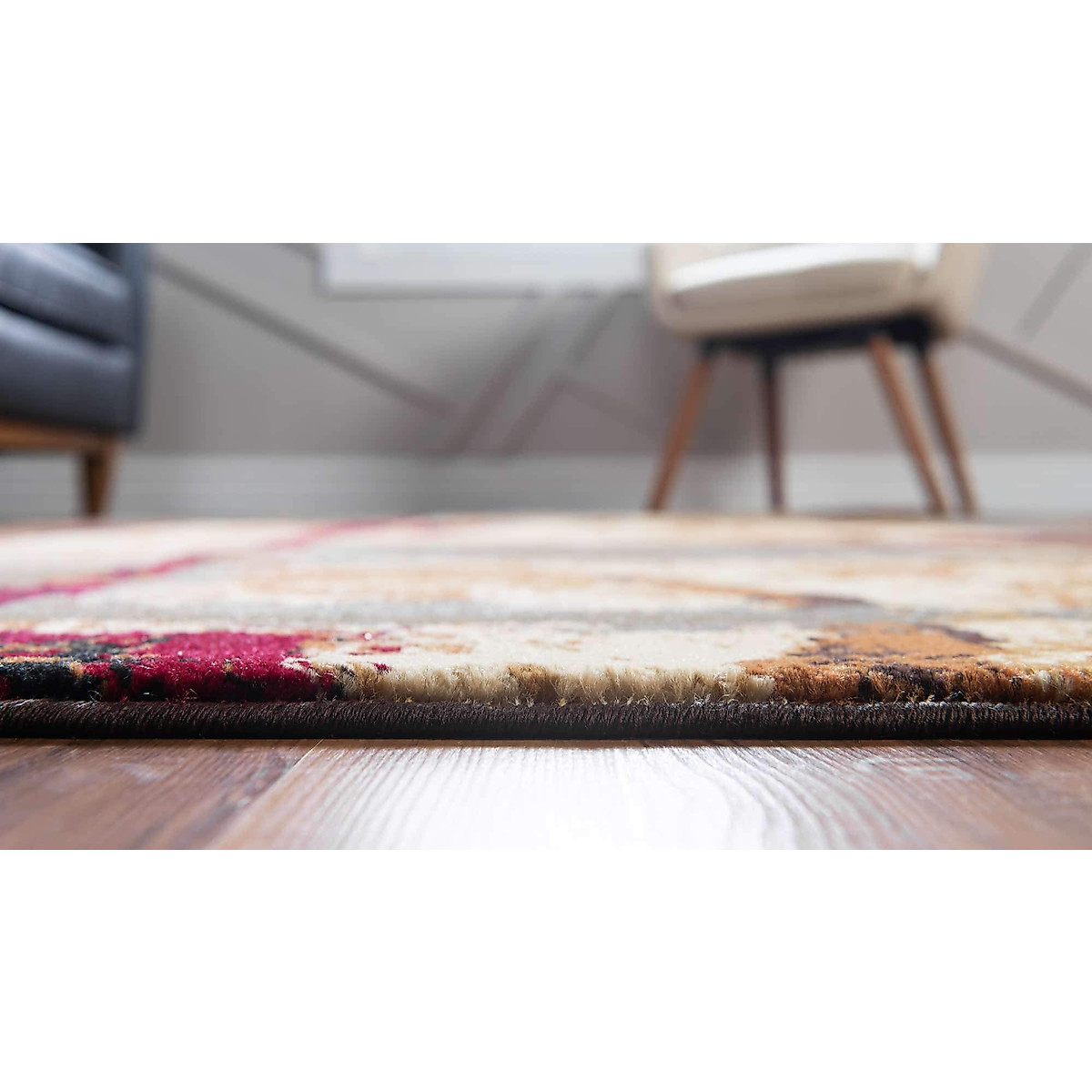 Unique Loom Barista Collection Area Rug - Catuai (4' 1" Square, Multi/ Brown)