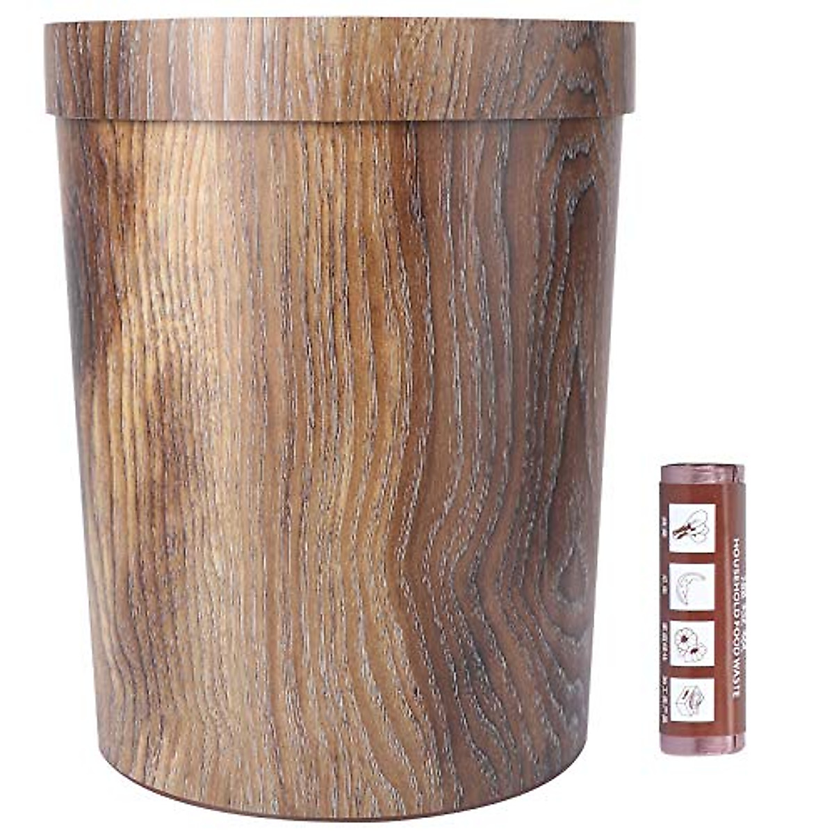 Veemoon for with Trash Room Kitchen Kitchenware Storage Bathroom Decorative College Living Wastebasket Wooden Gare Pattern Farmhouse Pail Cans Bamboo Waste Wood Plastic L Bag Dorm Garbage