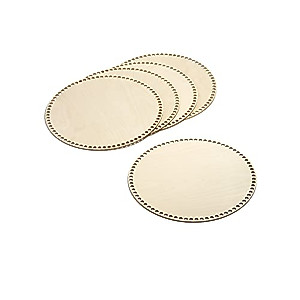 Premium Baltic birch plywood large Round 12" x 5 pcs Wooden Basket Bottoms set, solid wooden base for DIY