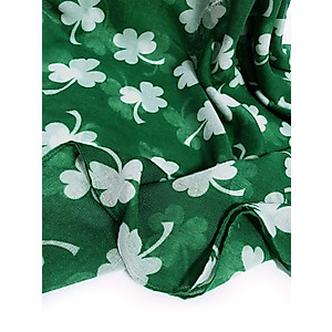 GERINLY Shamrock Scarf Fashion Spring Wrap Green Shawl for St. Patrick's Day Travel Head Scarf Unique Hijab (Green)
