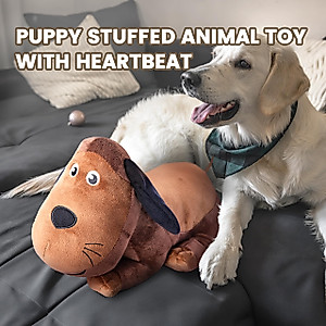 YANWIN Heartbeat Puppy Toy, Dog Heartbeat Toy for Separation Anxiety Relief, Puppy Toy with Heartbeat Stuffed Animal Anxiety Calming Behavioural Aid Toy for Dogs