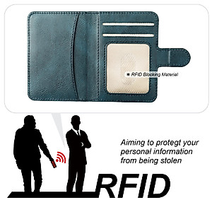 Bocasal Wallet Case for iPhone 14 Compatible with MagSafe Magnetic RFID Blocking Detachable Premium PU Leather Flip Case with Card Slots Holder Kickstand Wireless Charging 6.1 Inch (Blue)