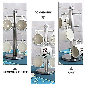 BESPORTBLE Mug Holder Tree, 1pc Stainless Steel Household Cup Drying Storage Rack Holder Stand Creative Cup Organizer for Home Coffee Counter Bar