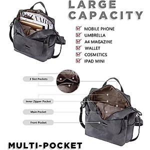 WYFJNX PU Leather Backpack Purse for Women Fashion Multipurpose Design Handbag Ladies Shoulder Bags Travel Backpack Coffee