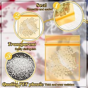 400 Pcs Small Plastic Bags- 7 MIL Thick, Mini Plastic Seal Jewelry Earrings Coin Candy Bags, Resealable Strong Poly Baggies for Travel, Storage, Packaging Shipping (Blue, Red, Orange, Pink)