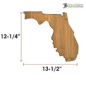 Totally Bamboo Florida State Shaped Serving & Cutting Board, Natural Bamboo