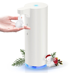 Automatic Foaming Soap Dispenser: LAOPAO Rechargeable Touchless Soap Dispenser Stainless Steel Foam Soap Dispenser for Bathroom Hand Soap Pump for Kitchen Xmas Gift, 9oz, White