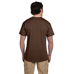 Fruit of the Loom Men's Short Sleeve Crew Tee, Medium - Chocolate