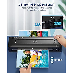 Laminator Machine A3 Laminating Machine - 13 Inches Cold and Thermal Laminator with 30 Laminating Sheets, 5-in-1 Lamination Machine with Paper Trimmer and Corner Rounder for Home Office School Use