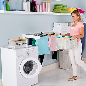 VOTLEVT Acrylic Dryer Sheet Holder with Bamboo Lid,Laundry Dryer Sheet Container and Dispenser for Laundry Room, Fabric Sheet Holder Laundry Organizer