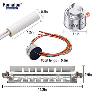 WR51X10055 Refrigerator Defrost Heater Kit WR55X10025 Temperature Sensor WR50X10068 High Limit Thermostat Fit for GE by Romalon