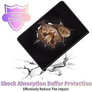 Case for iPad 9th / 8th / 7th Generation (2021/2020/2019) 10.2 inch/iPad Air 10.5" 2019 / iPad Pro 10.5", Leather Smart Cover with Auto Wake/Sleep, Funny Cat