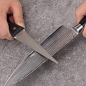 10.6 Inch Diamond Sharpening Rod Sharpening Stone, Diamond Fine Tapered File with wooden handle