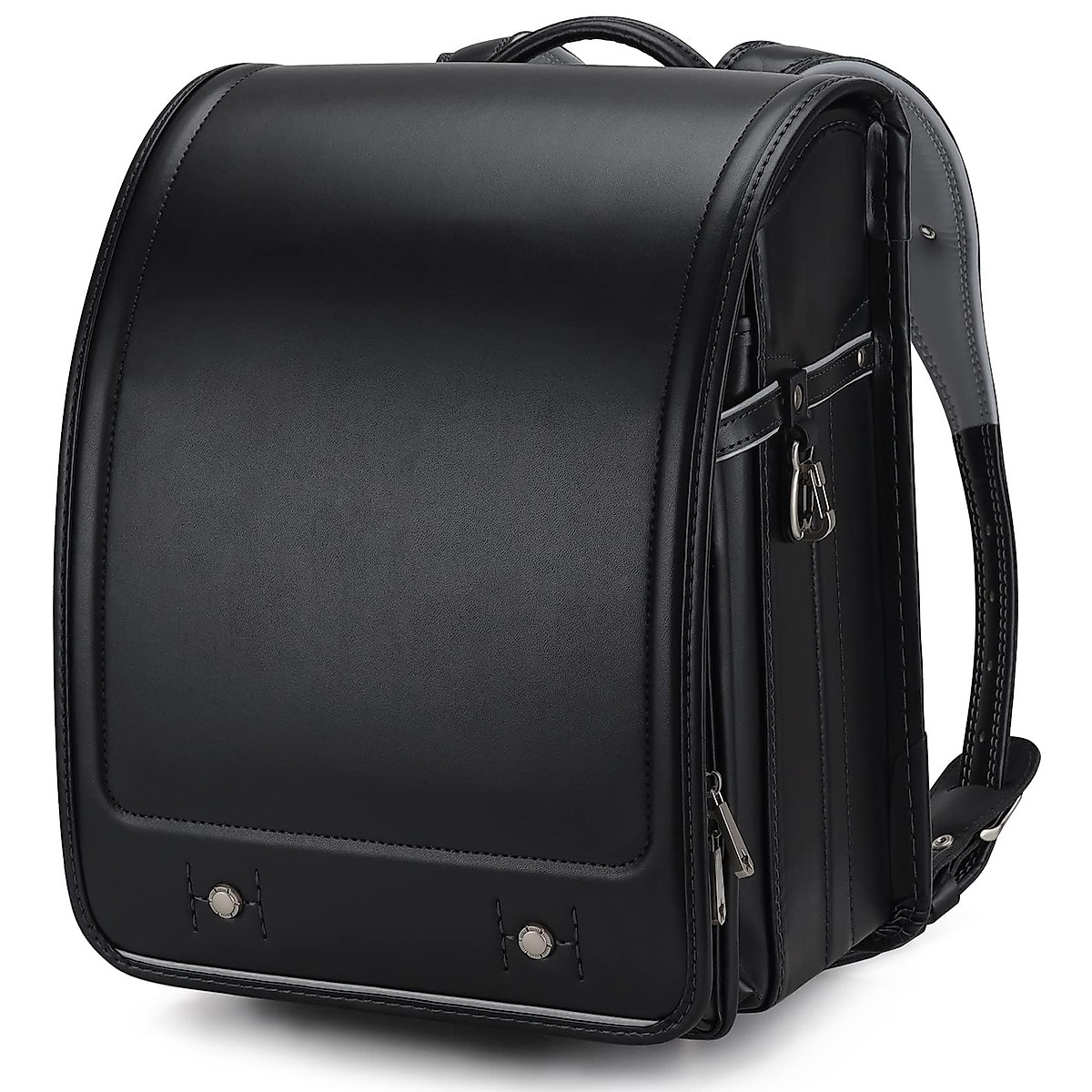 Randoseru Japanese schoolbag for primary school students?backpacks for kids boys and girls (Pure black)