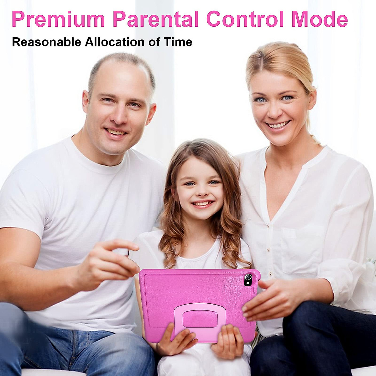 OUZRS Kids Tablet Android 12 Kid Tablet 64GB Strong128GB Extensions 4GB RAM 5G Dual WiFi+GSM Certification with Protective Case Ideal for 10 Inch Tablet Child's Learning and Entertainment (Pink)