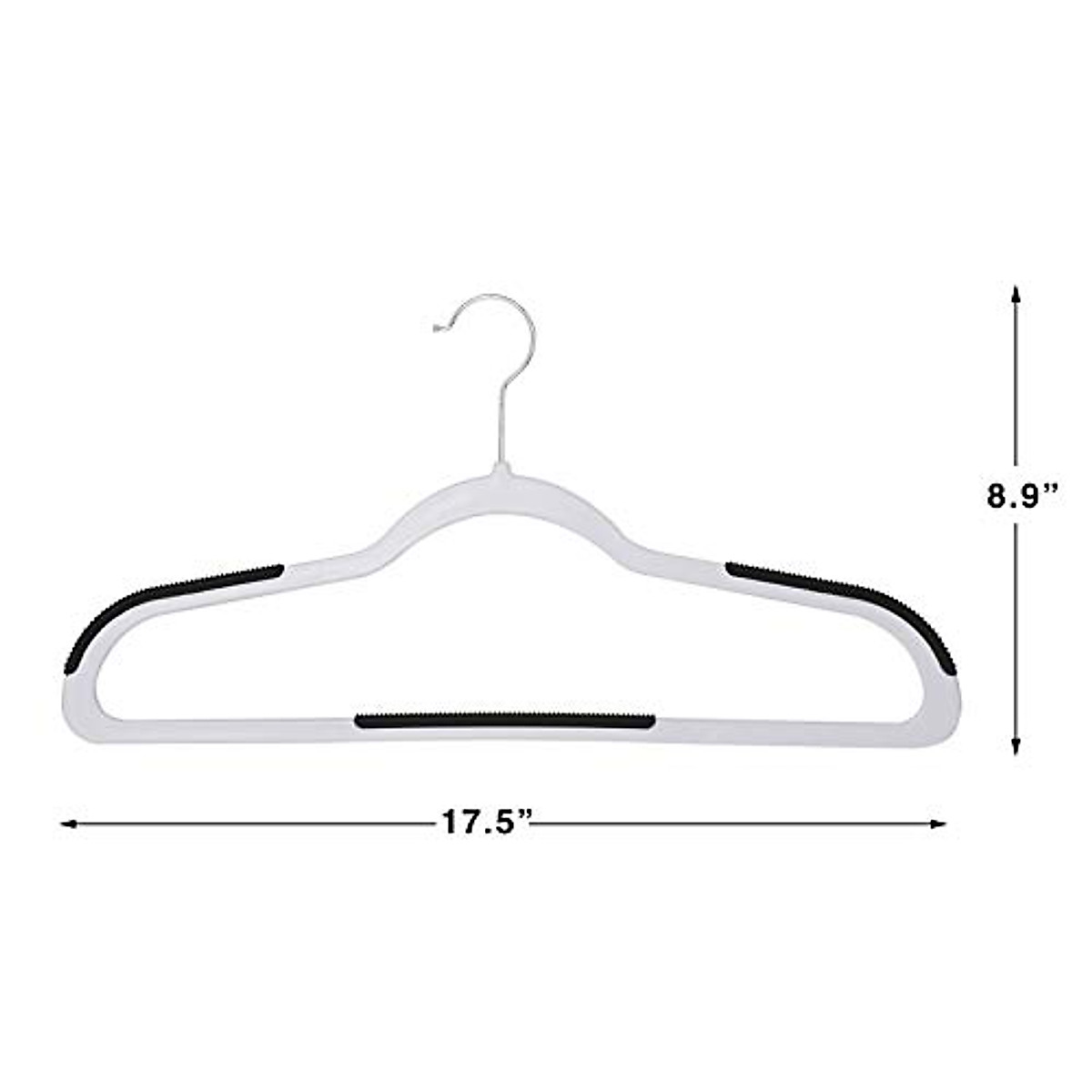 Finnhomy Heavy Duty 50 Pack Plastic Hangers, Durable Clothes Hangers with New Generation Non-Slip Pads,Space Saving Easy Slide Organizer for Bedroom Closet, Great for Shirts, Pants, White