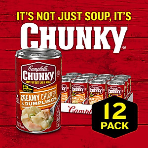Campbell's Chunky Soup, Creamy Chicken and Dumplings Soup, 18.8 Oz Can (Case of 12)