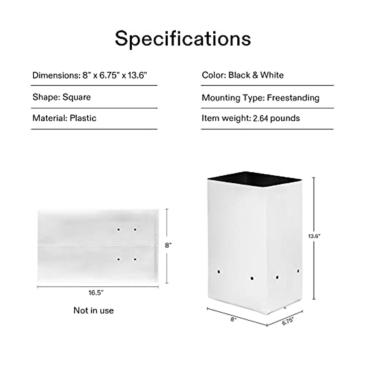 VIVOSUN 50-Pack 3 Gallon Grow Bags for Plants, Black-and-White Thick Plastic Bags for Potting Seedlings, and Rooting