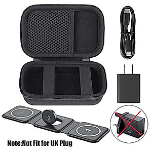 Aenllosi Hard Carrying Case Replacement for UCOMX Nano 3 in 1 Foldable Wireless Charging Station (Black,Case Only)