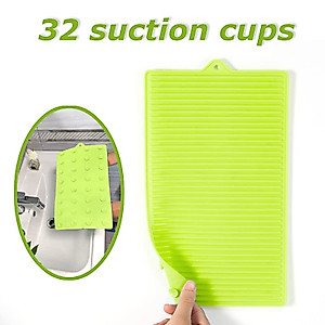 Tutuone Foldable Washboard Silicone Portable Soft laundry board Mini Travel Washboard for Hand Washing Multifunctional Household Clean Mat (Green)
