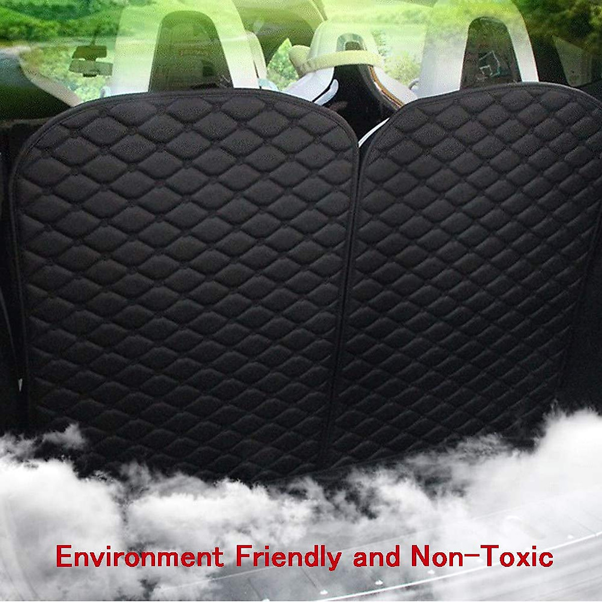2 Pieces Car 2rd Row Seat Back Protector Mat Pad for Tesla Model S, Black