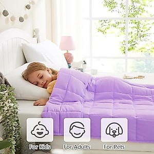 L'AGRATY Weighted Blanket - 40"x60" 7lbs Cooling Breathable Weighted Heavy Blanket Microfiber Material with Glass Beads Small Blanket for All-Season Summer Fall Winter Soft Thick Blanket