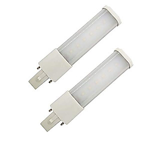 E-Simpo L135mm/5.3" 2-Pack 4W G23 PL-S 7W Plug in Recessed PL Bulb 2-Pin Horizontal Retrofit CFL PLS-7W Replacement 110V 220V 180° View Angle Ceiling Lamp (Daylight 6000-6500k)