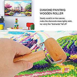 LEOBRO 5D Diamond Painting Tools Wooden Roller, 2 in 1 Design Wooden Roller for Diamond Painting Rhinestone Embroidery, Craft Clay, Ceramic & Pottery Clay