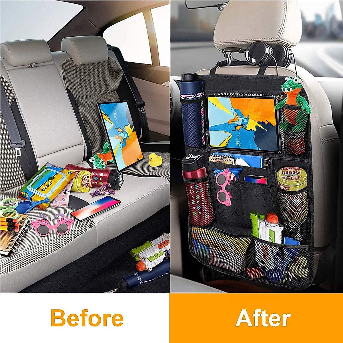 Car Seat Protector + Kick Mat Car Seat Organizer, Waterproof Padding Protector for Child Baby Car Seat, Prevent Car Seat Damage (Car Seat Protector + Kick Mat)