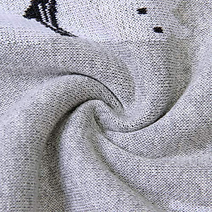 mimixiong 100% Cotton Knitted Baby Blanket Toddler Swaddling Blanket for Newborn Baby with Cute Penguin Pattern Size 30 x 40 inches (Grey-Alpaca, 40x30Inch)