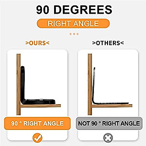 40PCS L Bracket Corner Brace Sets, Stainless Steel Corner Bracket, 90 Degree Right Angle Bracket, Metal L Brackets for Shelves Wood Furniture Cabinet Chair Drawer with 80PCS Screws, Black (20mmx20mm)