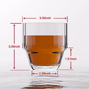 Kmi Chou 8 Oz Set of 6 Unbreakable Plastic Drinking Glasses Stemless Acrylic Glasses Drinkware Dishwasher Safe BPA Free Reusable Kids Tumblers for Water, Wine, Juice, Beer, Beverage