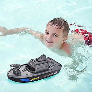 Pool Warship Toys Boat Bath Toys - Children’s Toys Boat，Warship Yacht Toys in Bath Tub, Gift for Kids Pool Toys Boat (Black)