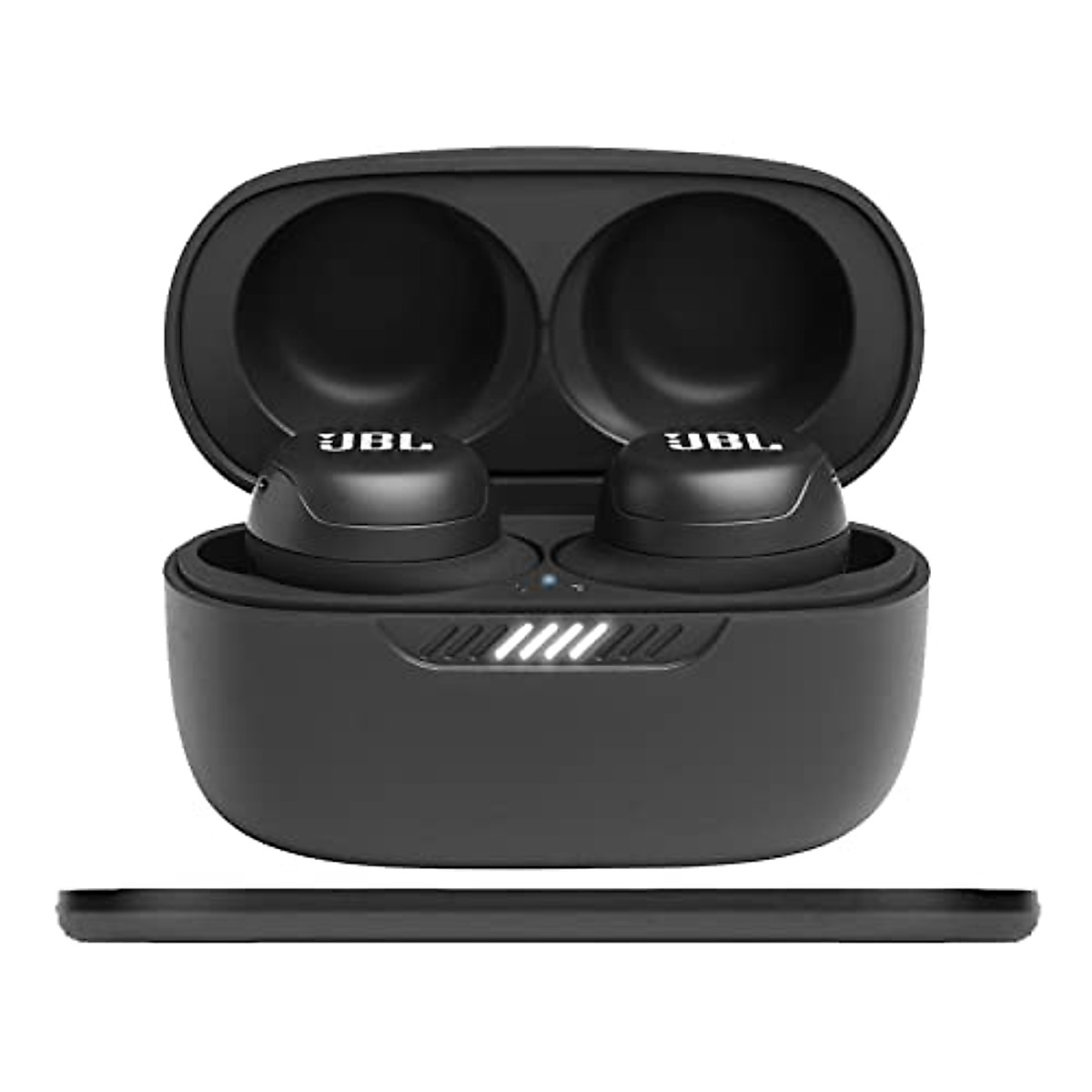 JBL Harman Live Free NC+ TWS, Bluetooth Earbuds, True Wireless, Active Noise Cancelling, Charging Case, Quality Sound, iPX7 Water Resistant - 10w Pad Black (Renewed)