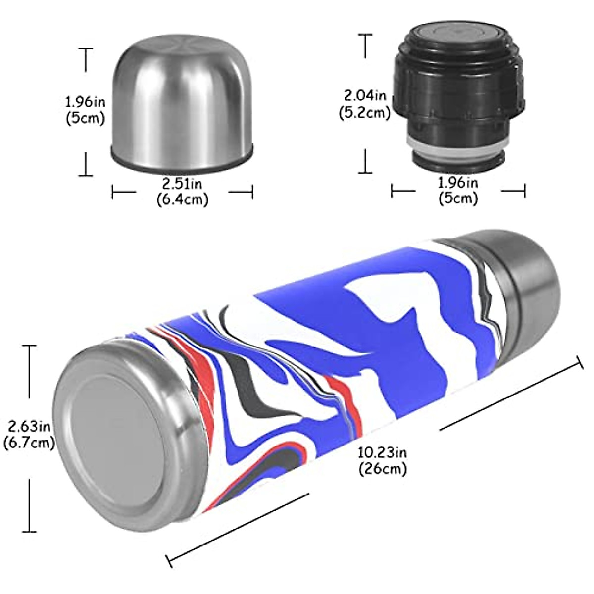 Stainless Steel Leather Vacuum Insulated Mug Abstract Texture Thermos Water Bottle for Hot and Cold Drinks Kids Adults 16 Oz