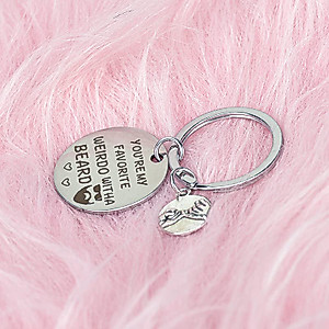 Guqqeuc Funny Valentines Day Gifts for Husband Boyfriend from Wife Girlfriend You're My Favorite Weirdo Keychain for His Hubby BF Anniversary Birthday Gifts for Him Fiance