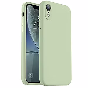 Vooii Compatible with iPhone XR Case, Upgraded Liquid Silicone with [Square Edges] [Camera Protection] [Soft Anti-Scratch Microfiber Lining] Phone Case for iPhone 10 XR 6.1 inch - Matcha