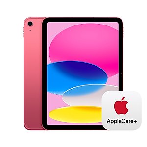Apple iPad (10th Generation) Wi-Fi + Cellular 256GB - Pink with AppleCare+ (2 Years)