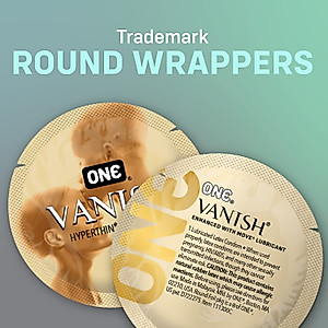 ONE® Vanish® Hyperthin® Condoms | Vegan-Friendly Ultra-Thin Latex Condoms | Non-GMO | Natural Rubber Latex | 12-Pack