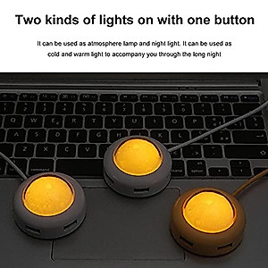 GPPZM Mini 4 USB Port Hub Extension Cable Splitter High Speed Transmission with LED Night Light for Computer Mobile Phone (Color : White)