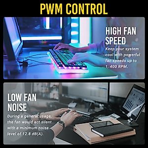 Antec PWM PC Fans, 120mm Fan, 4 Pin PWM, 60.4CFM Case Fans, 12V 4 Pin PWM Connector, Computer Fans with 1400 RPM, P12 Series 5 Packs
