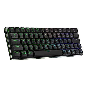 Cooler Master SK622 60% Wireless Bluetooth Space Gray Mechanical Low Profile Gaming Keyboard, Linear Red Switches, Customizable RGB, Ergonomic Design, Mac/Windows, QWERTY (SK-622-GKTR1-US)