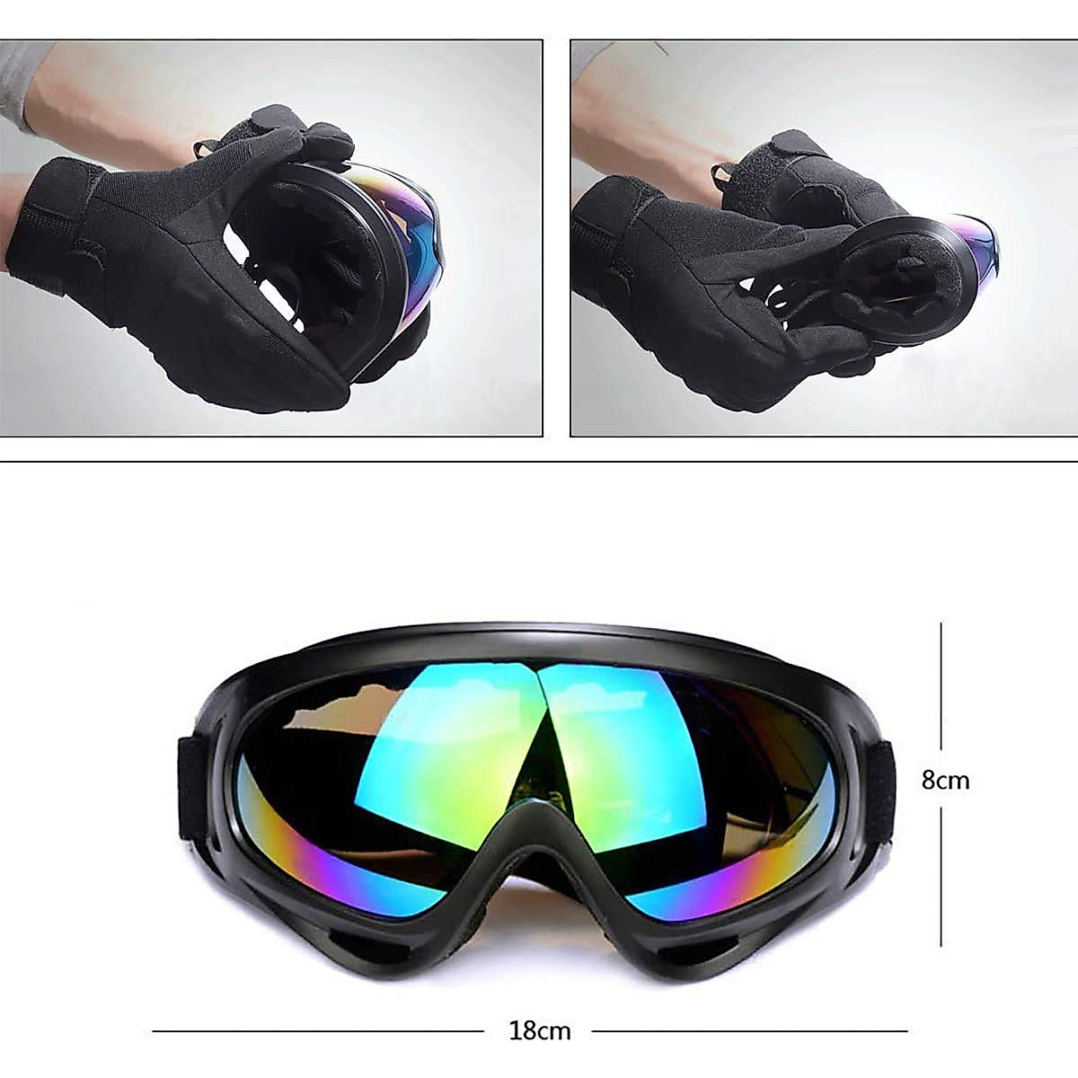 Ski Goggles Snowboard Goggles Outdoor Goggles Ride Motorcycle Sport Goggles UV400 Windproof Sand Tactics Equipment Skiing Glasses