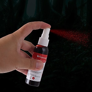 Paminify 2.1oz Fake Blood Spray, Blood Splatter, Halloween Liquid Blood for Clothes, Zombie, Vampire and Monster SFX Makeup & Theater,Dark