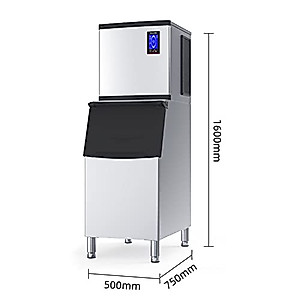 KEINXOW Commercial Ice Maker 551Lb/24H, Air Cooled Industrial Ice Machine with 110Lb Large Storage Bin, Self-Cleaning,12H Timing,156 Clear Ice Cube Stainless Steel Ice Maker for Bar/Cafe/Restaurant/Bu