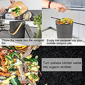 Compost Bin Kitchen, Yatmung Countertop Compost Bin, Compost Bucket Made of Bamboo Fiber, Small Compost Bin with Charcoal Filter, Black